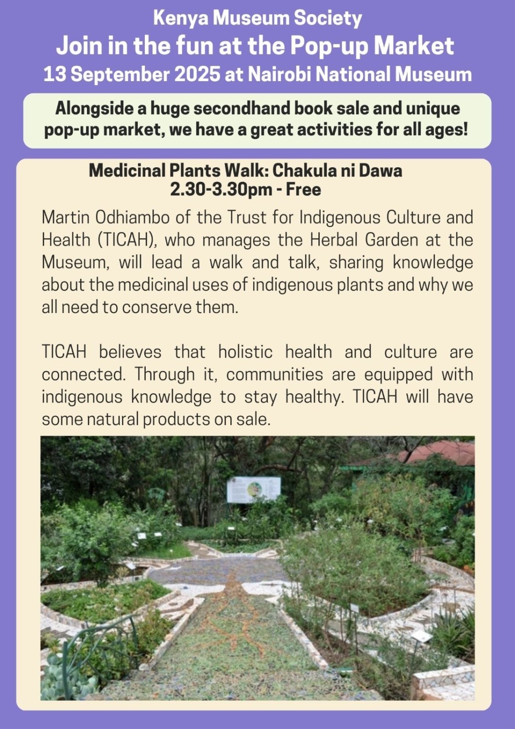 Medicinal Plants Walk Poster by Martin – TICAH – Kenya Museum Society